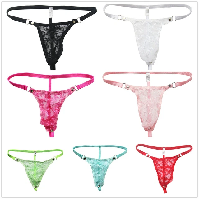 Mens Sissy Lace Underwear Knickers Panties T Back Sexy Thong G String