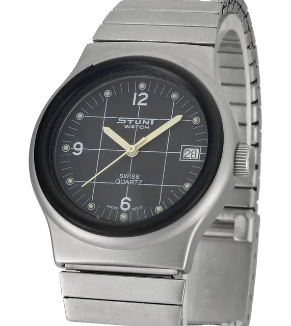 VINTAGE SWISS SICURA Stunt ( Breitling ) All Stainless Steel Wrist ...