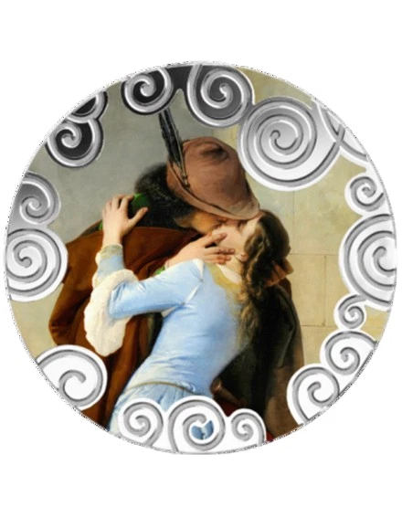 EL BESO FRANCESCO Hayez 1 oz Proof Silver Coin 1000 Francs CFA Cameroon ...