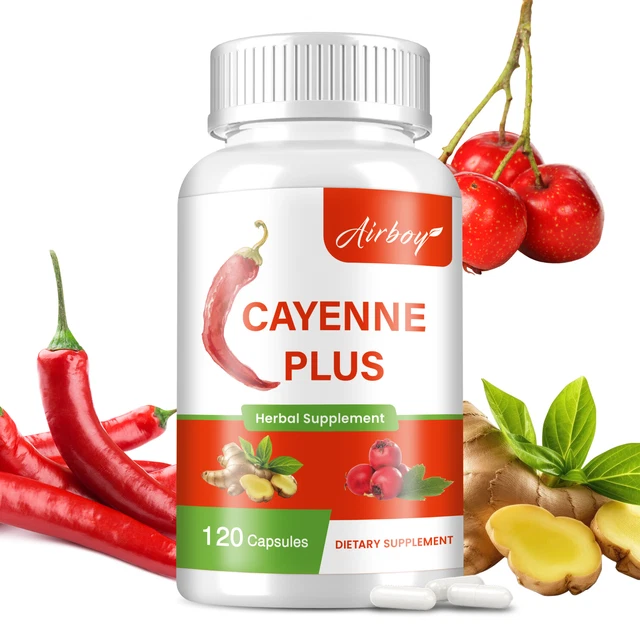 CAYENNE PLUS GINGER With Hawthorn-Circulation,Heart,Cardiovascular ...