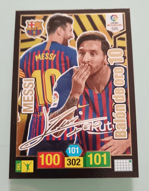 LIONEL MESSI Signed Balon de Oro 10 2018 2019 Adrenalyn XL Panini Card ...