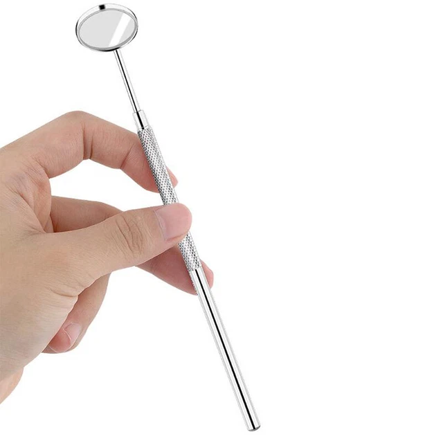 DENTAL STAINLESS STEEL Oral Mouth Mirror Handle Inspection Teeth ...