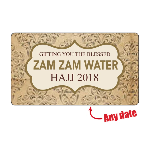 ZAM ZAM WATER wedding favours bottle labels Stickers gift HAJJ UMRAH ...