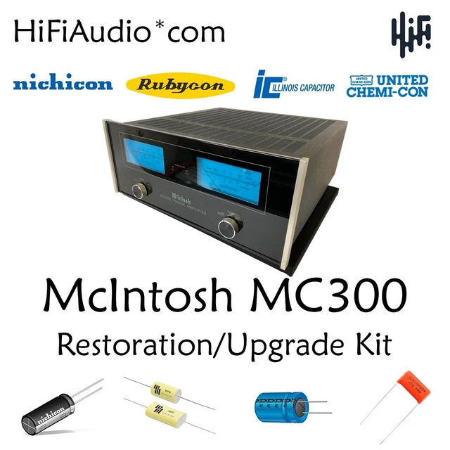 MCINTOSH MC300 AMP amplifier rebuild restoration recap service kit fix ...