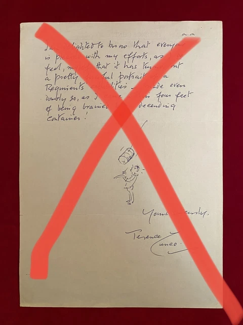 ORIGINAL TERENCE CUNEO Letter Drawing - The Paras Are Landing Parachute ...