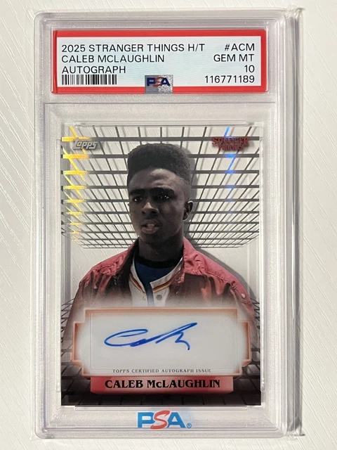 CALEB MCLAUGHLIN LUCAS 2025 Topps Stranger Things High Tek Auto PSA 10 ...