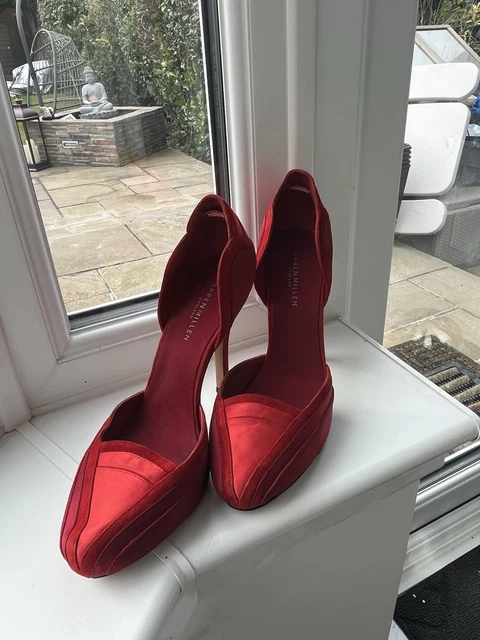 KAREN MILLEN RED Satin Cut Out Heels - UK 8/EUR 41 £31.92 - PicClick UK