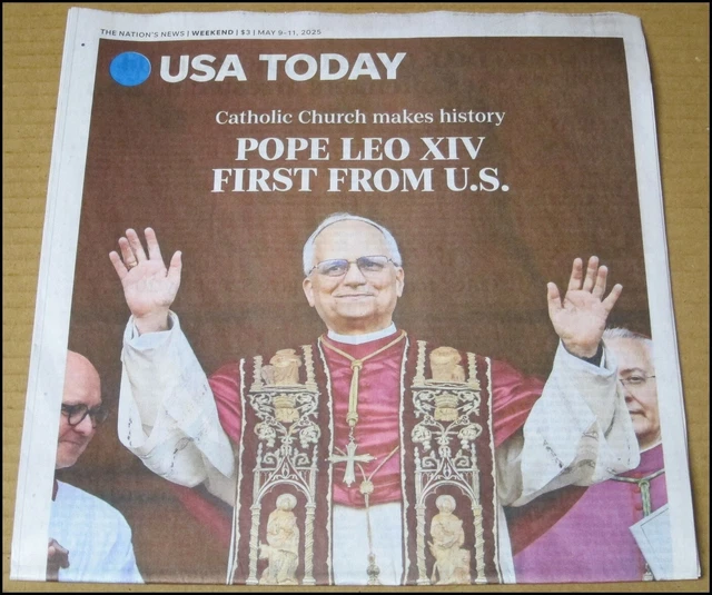 2025 POPE LEO XIV USA Today Newspaper Robert Prevost 1st American Pope ...