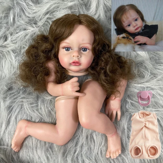 19& UNFINISHED HAND-ROOTED Hair Reborn Doll Kit Already Painted Chloe ...