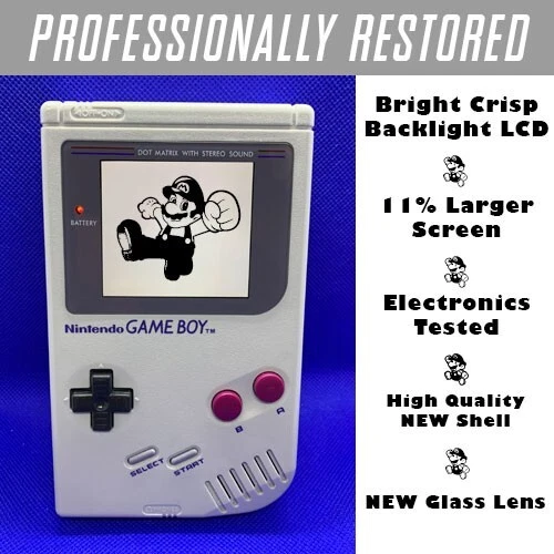 *RESTORED BACKLIT COLOR* Original Nintendo Game Boy Dmg-01 Ips 11% ...