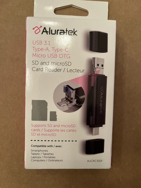 ALURATEK USB 3.1 Type-A, Type-C, Micro USB, OTG SD and microSD Card ...