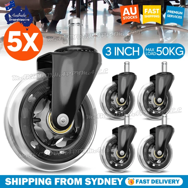 5PCS ROLLERBLADE OFFICE Desk Chair Wheels Replacement Rolling Caster ...