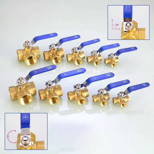 3-WEGE-KUGELHAHN MIT T/L-BOHRUNG, 3-Wege-Ventil, Dreiwege-Kugelhahn von 1/4"-1" EUR 8,51 ...