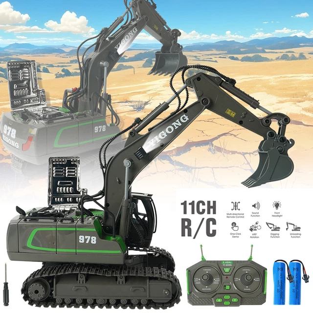REMOTE CONTROL DIGGER Toy Digger Remote Control Excavator Kids Toys RC ...
