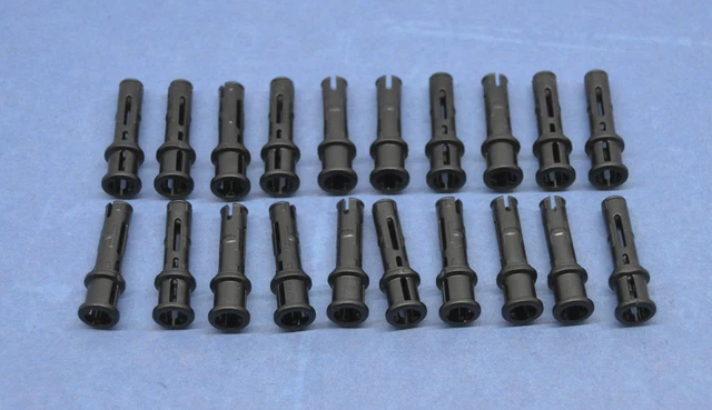 LEGO 20 X Technique Connector Long with Axle Hole Black Technic Black ...