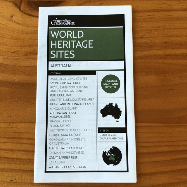 AUSTRALIAN GEOGRAPHIC WORLD Heritage Sites Australia Poster - 680 mm x ...
