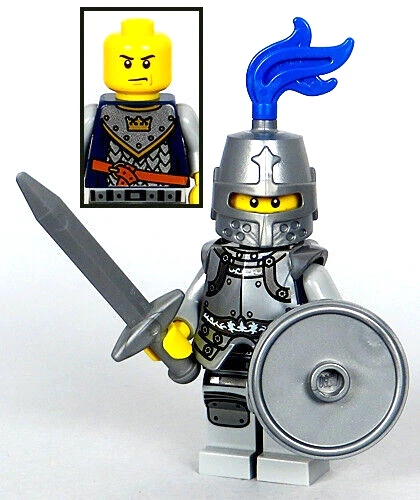 LEGO CASTLE - Knight Minifigure with Breasplate Armor Round Shield ...