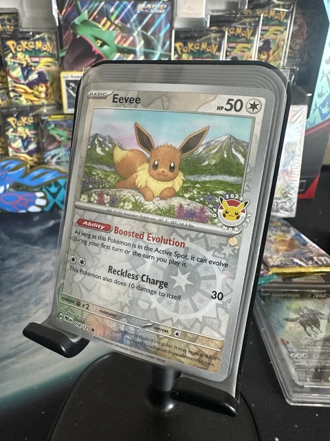 EEVEE PRISMATIC EVOLUTIONS Blister Pack Pokemon Day 2025 Cosmo Holo ...