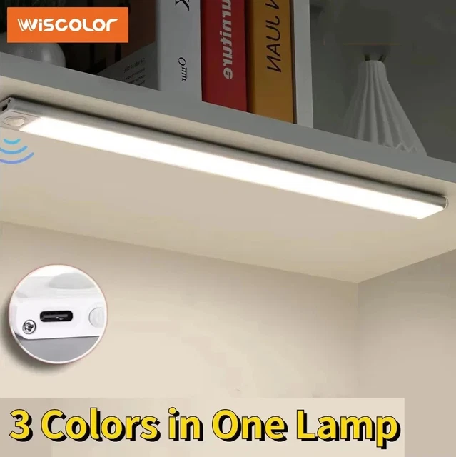 LED PIR MOTION Sensor Strip Light Rechargeable Magnetic Cabinet Closet ...