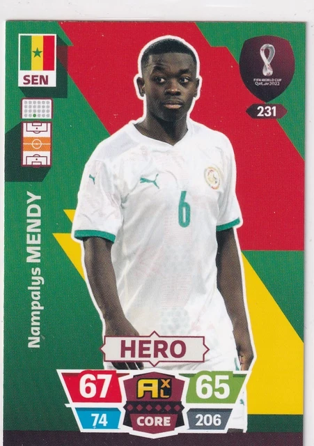 PANINI QATAR WORLD Cup Carte 2022 Hero Numéro 231 Nampalys Mendy ...