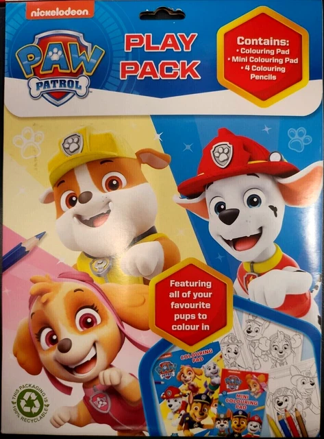 PAW PATROL - Play Pack - Colouring Books & 4 Pencils - Activity - Fast ...