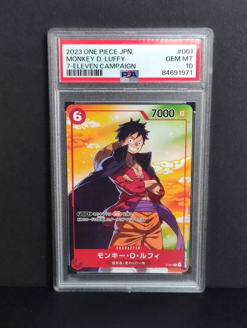 ONE PIECE JAPANESE Monkey D. Luffy #001 Eleven Campaign Promo PSA 10 ...