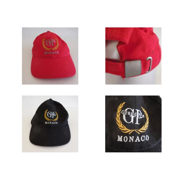 2 CAPS GRAND Prix Monaco Vintage Embroidery SOL'S BUFFALO Art Deco PN ...