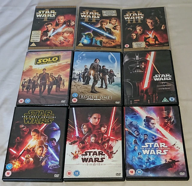 STAR WARS COMPLETE DVD Collection Original/Prequel/Sequel Trilogy - UK ...