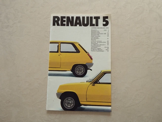 ANCIENNE BROCHURE/FASCICULE Publicitaire RENAULT 5 Année 1978/79 EUR 12,00 - PicClick IT