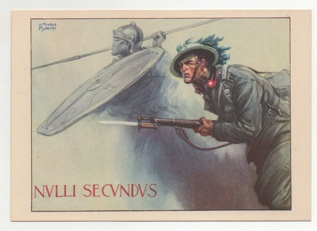 CARTOLINA ANTICA: 2°REGGIMENTO BERSAGLIERI, NULLI SECUNDUS, SOLDATO E ...