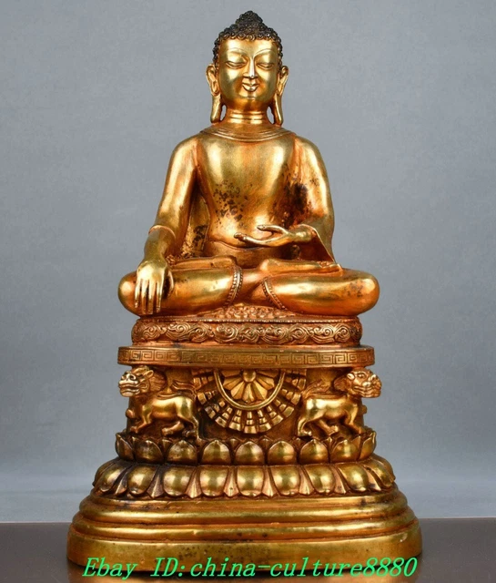 13.3 &VIEUX BOUDDHA Shakyamuni en bronze tibétain doré EUR 450,00 - PicClick FR