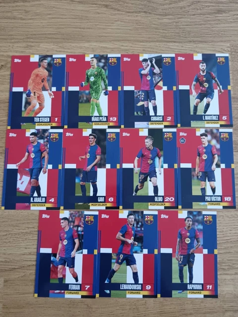 TOPPS BARCELONA FC Team set 2024/25 24/25 2025 Lot 11 pieces soccer ...