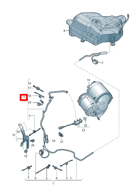 NEW GENUINE AUDI A6 C7 Metering Line For Reducing Agent Injector ...