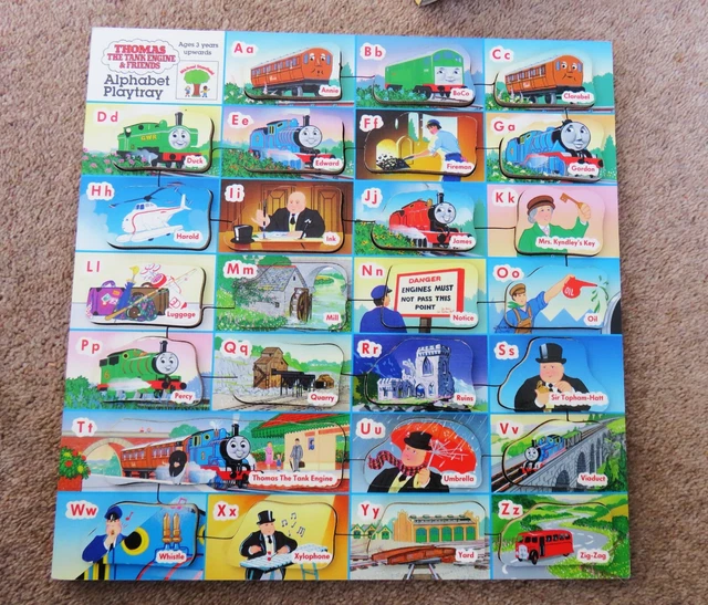 THOMAS THE TANK Engine Alphabet Playtray Wooden 1984 Vintage Michael ...