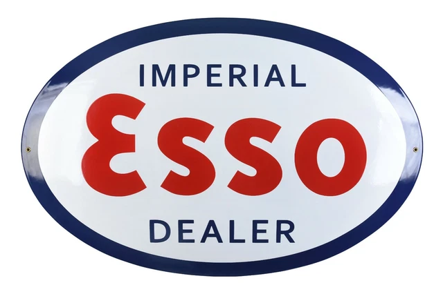SCHILD LOGO ESSO Emaille 50x75 cm - NEU - 10 Jahre Garantie Öl Firma ...