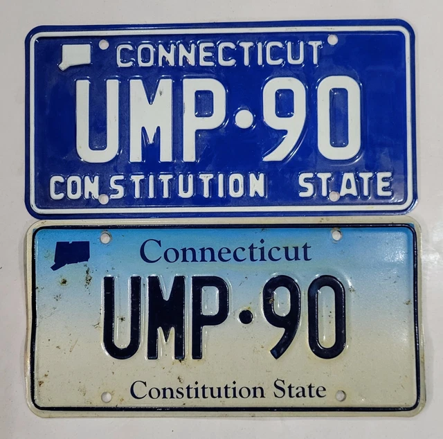 CONNECTICUT VANITY LICENSE Plate Pair 🔥Free Shipping🔥 Ump 90 ~ Umpire ...