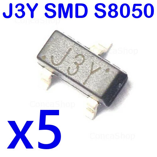 5 X TRANSISTOR J3Y S8050 Npn Smd Sot-23 Montaje Superficie Complement ...