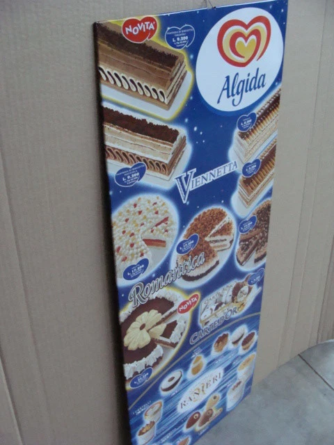 INSEGNA LISTINO PREZZI gelati Algida vintage bar old italy EUR 48,00 ...