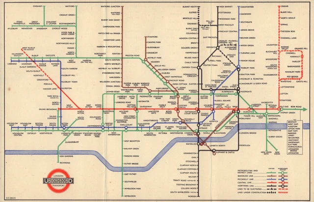 LONDON UNDERGROUND TUBE map plan. Central Line extension to Stratford ...