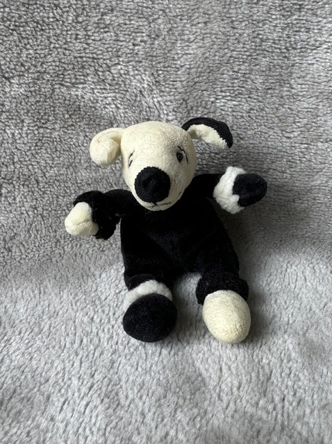 RETIRED JELLYCAT TINY Riff Ruff Black White Dog Mini Tot Soft Plush Toy ...