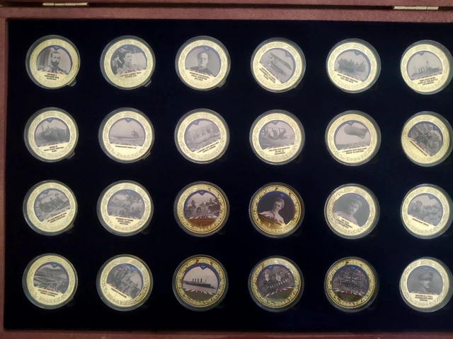 WORLD WAR 1 Coins Boxed Set of 24 Coins. 24-carat Gold Layered. Windsor ...