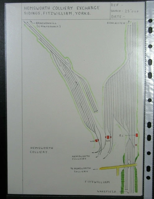 B08 - RAILWAY Plan Map HEMSWORTH COLLIERY EXCHANGE Fitzwilliam ...