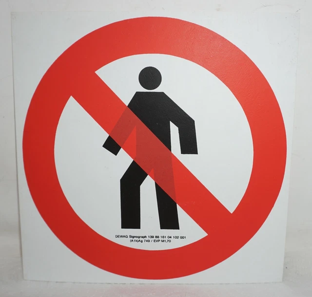 DDR DEWAG SCHILD Signograph ZUTRITT VERBOTEN Hinweisschild PVC 70/80er ...