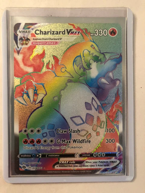 POKEMON CHAMPION’S PATH Charizard VMax Rainbow Hyper Rare 74/73 Pack ...