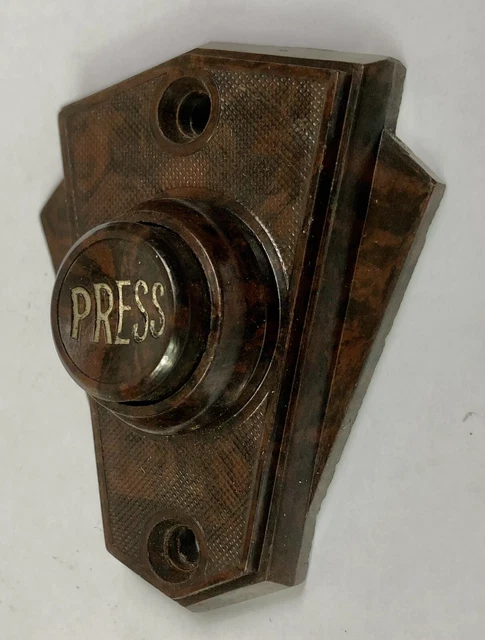 VINTAGE DOORBELL PUSH Button, Stepped Sunburst, Bakelite, Art Deco ...