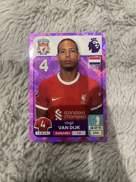 PANINI PREMIER LEAGUE 2024 Sticker Collection Virgil Van Dijk Purple ...