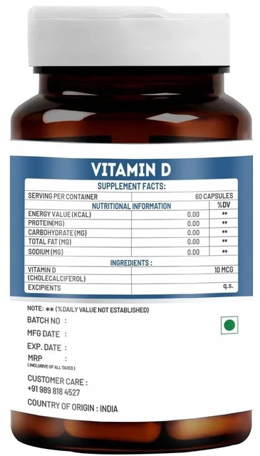 VITAWIN VITAMIN SUPPLEMENTS Vitamin D For Immunity - 60 Capsule £24.18 ...