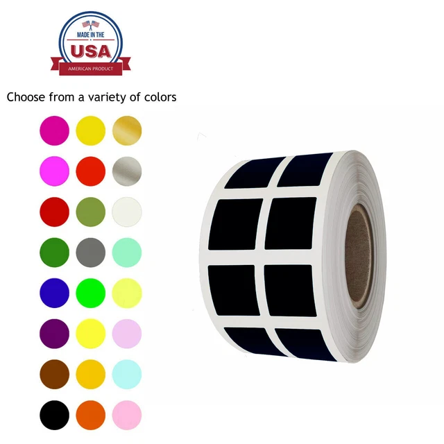 COLORED CODING STICKERS 1x1 Inch Square Labels in Rolls 1000 Pack $10. ...