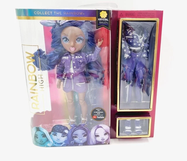 RAINBOW HIGH KRYSTAL Bailey Indigo Rainbow Surprise High Serie 2 ...