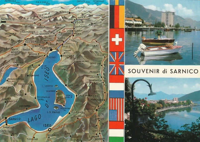 AK MAP, LANDKARTE, Panoramakarte **LAGO DI ISEO** EUR 1,00 - PicClick DE